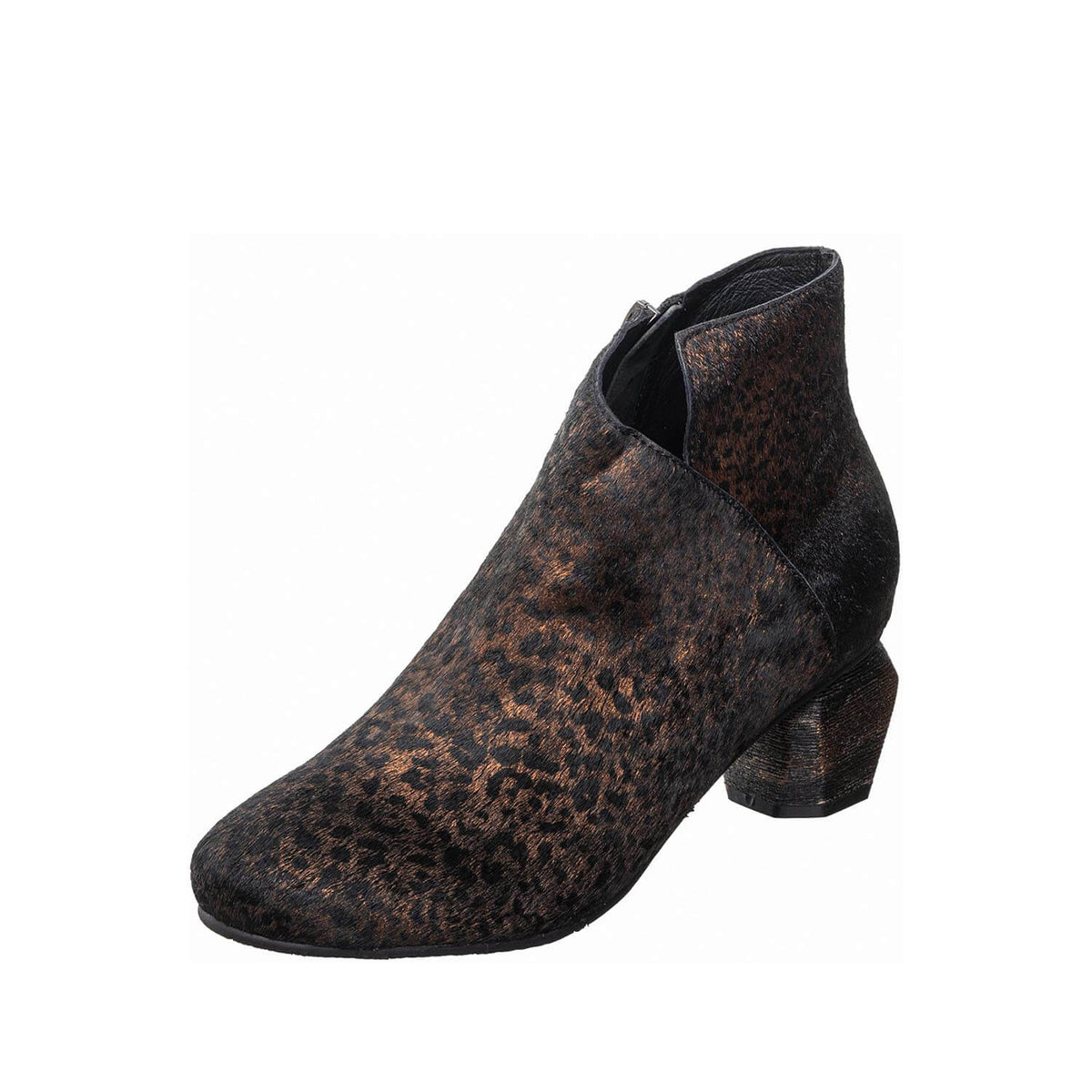 Textured Ankle Booties Curved Block Heel | Antelope Shoes