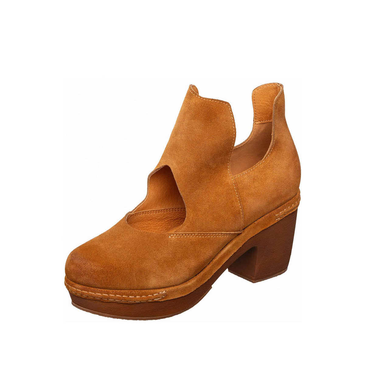 Suede Cutout Ankle Boots Platform Block Heel | Antelope Shoes