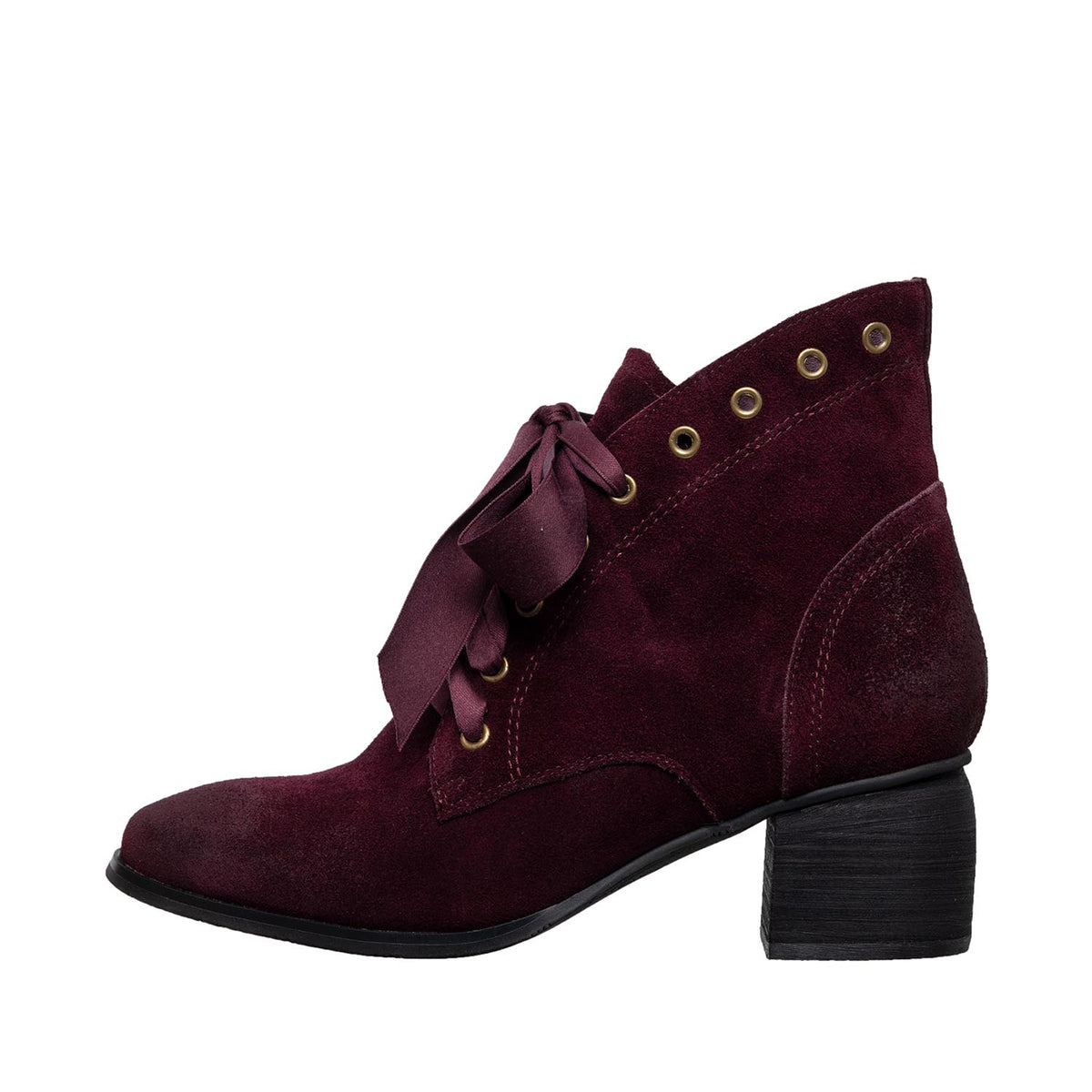 Best Suede Lace Ankle Boot Block Heel - Antelope Shoes