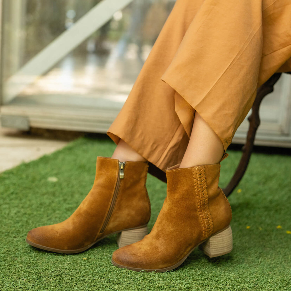 Designer Womens Block Heel Ankle Booties - Antelope Official Brand™