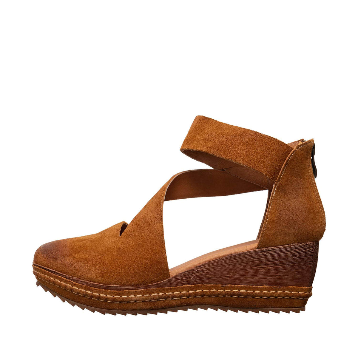 Comfortable Women's Leather Wedge Clogs With Ankle Straps - Antelope Shoes