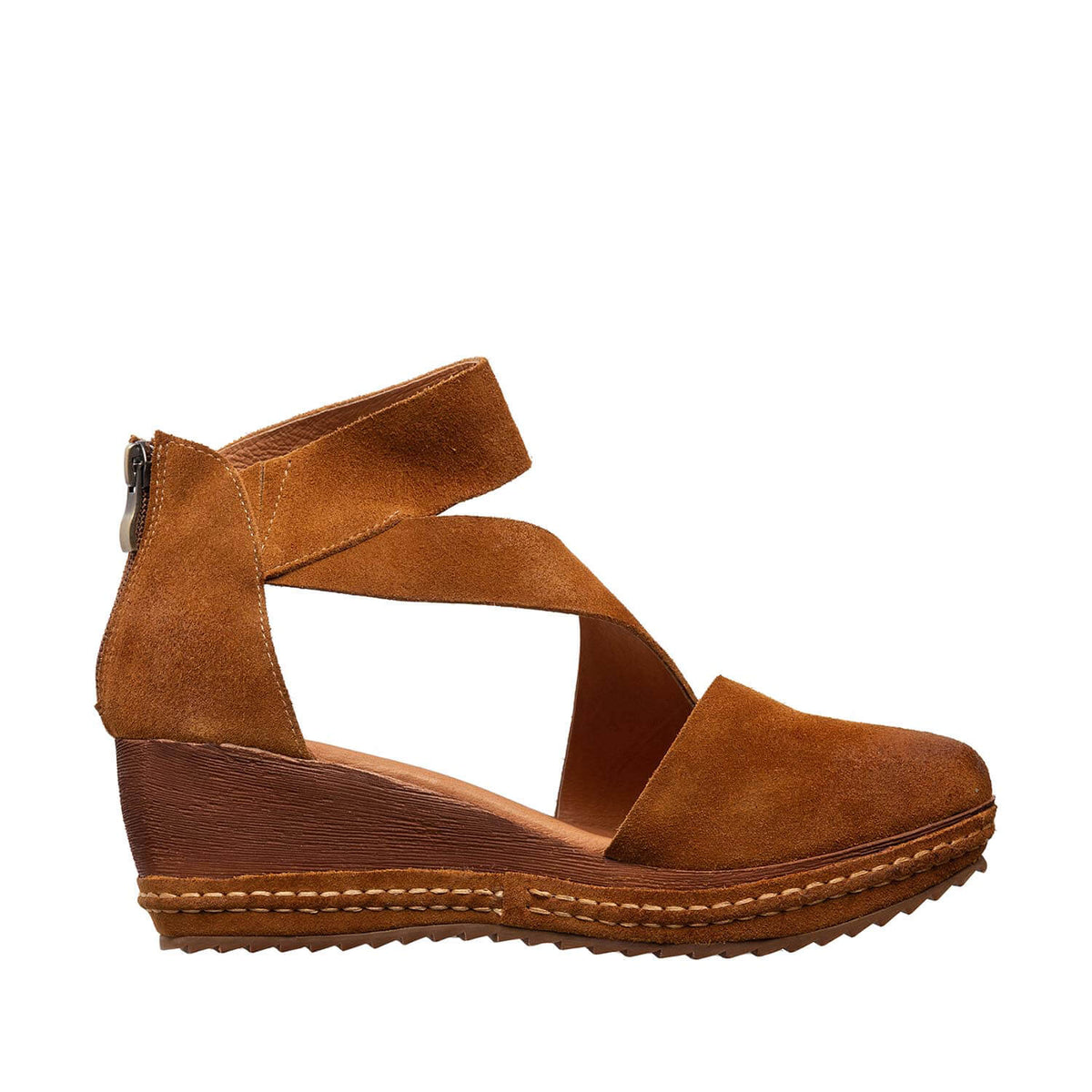 Comfortable Women's Leather Wedge Clogs With Ankle Straps - Antelope Shoes
